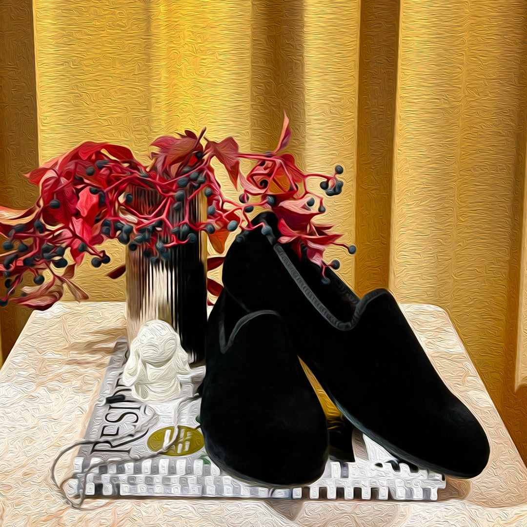 BLACK VELVET TIE Loafers - velvet loafers for men